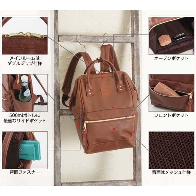 [AUTHENTIC] Anello Leather Backpack - Black, Women's Fashion, Bags ...