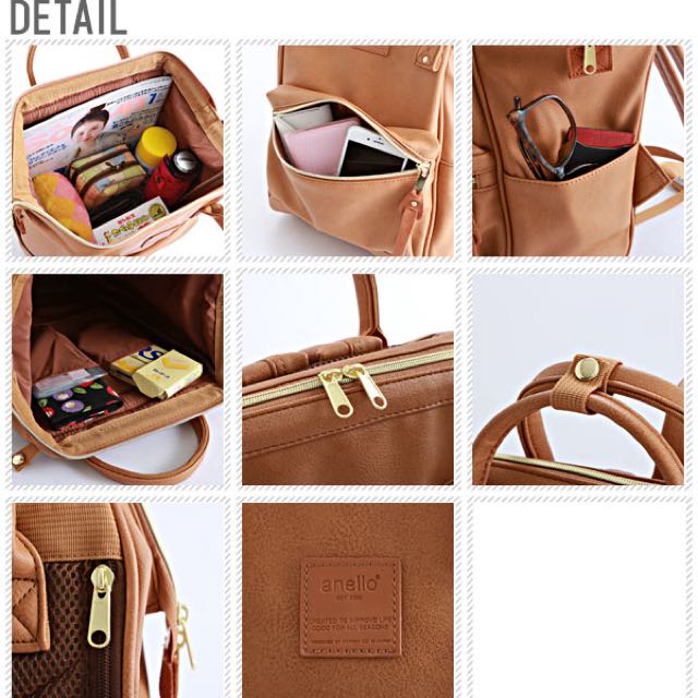 [AUTHENTIC] Anello Leather Backpack - Black, Women's Fashion, Bags ...