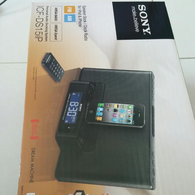 Sony Speaker Dock / Clock Radio (Black), Furniture & Home Living, Home ...