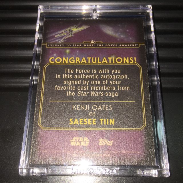 Topps Autograph - Kenji Oates as Saesee Tiin (Journey to Star Wars: The ...