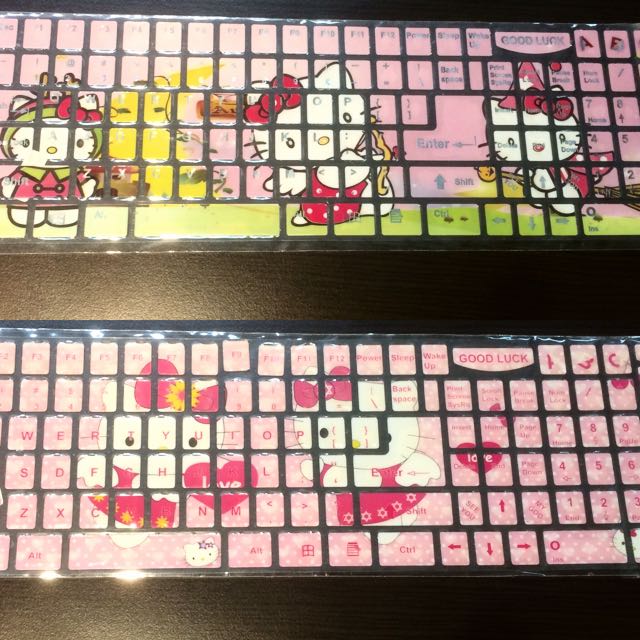 Hello Kitty Keyboard Stickers, Hobbies & Toys, Stationery & Craft ...