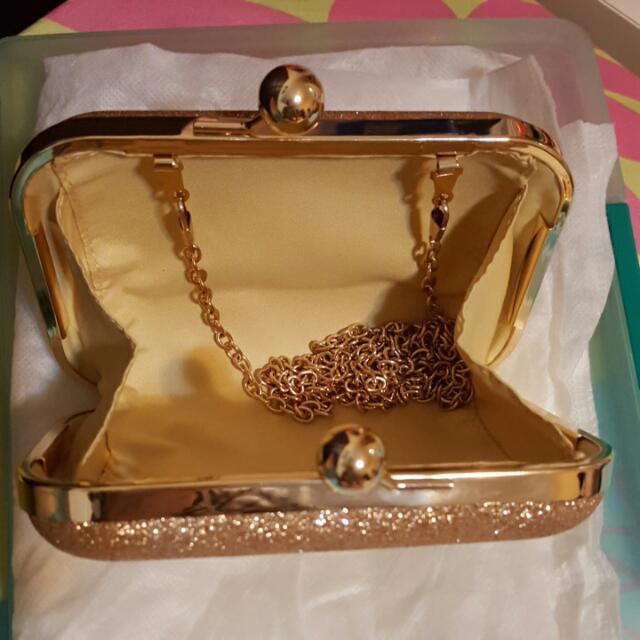 Gold Box Clutch, Women's Fashion, Bags & Wallets, Clutches on Carousell