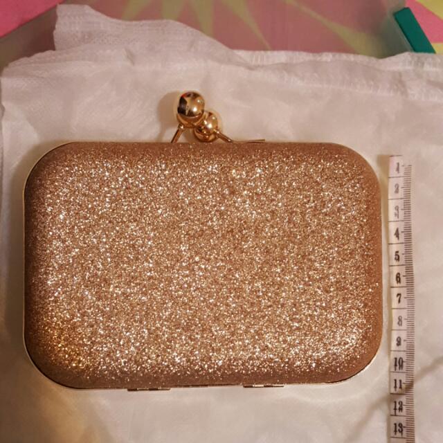 Gold Box Clutch, Women's Fashion, Bags & Wallets, Clutches on Carousell