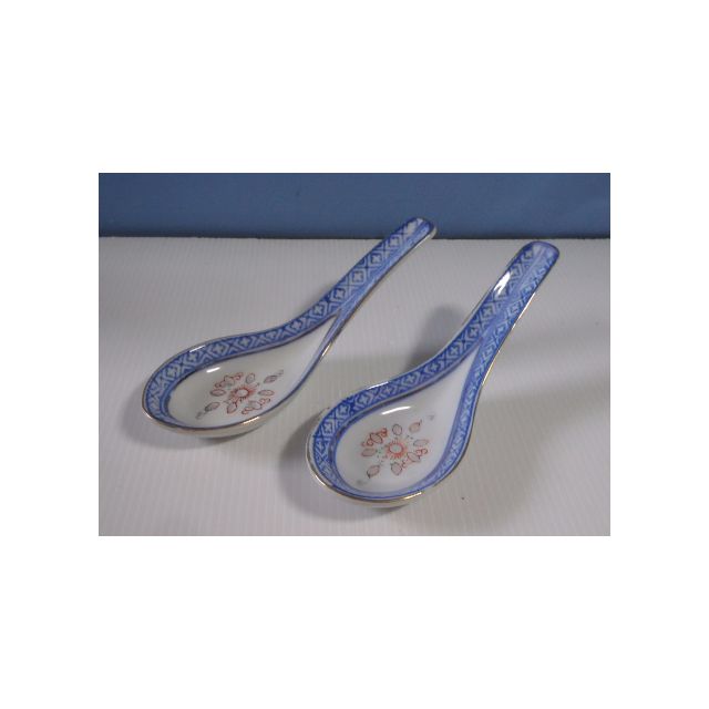 Vintage porcelain spoons one pair with 'rice eyes' circa: late 1900s ...