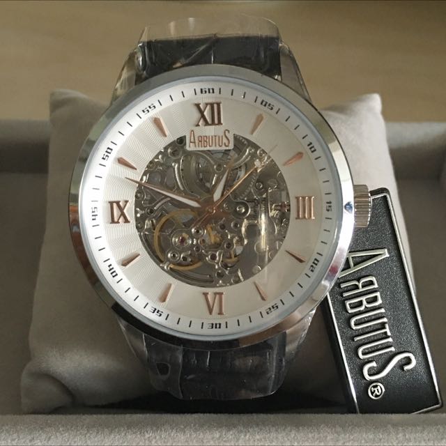 (Reserved) ARBUTUS Black Tie Skeleton Watch [Brand New], Luxury ...