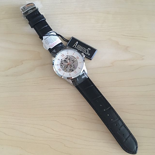 (Reserved) ARBUTUS Black Tie Skeleton Watch [Brand New], Luxury ...
