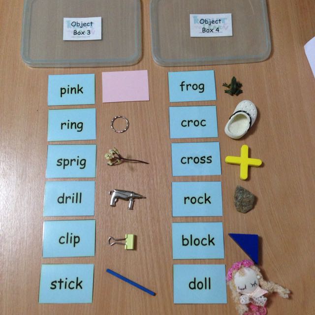 Montessori Phonic - Blue Scheme Phonics - 5 Object Boxes With Tags ...