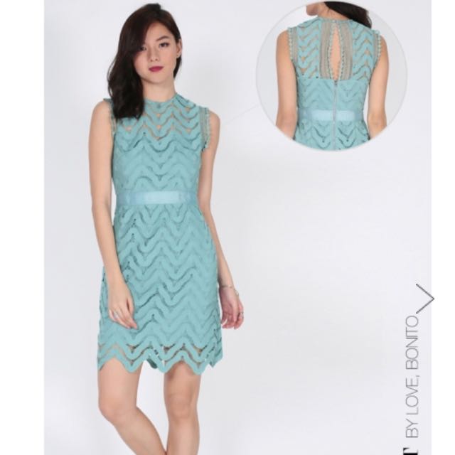 Covet By Love Bonito Nerida Lace Dress In Jade, Women's Fashion, Tops, Blouses on Carousell