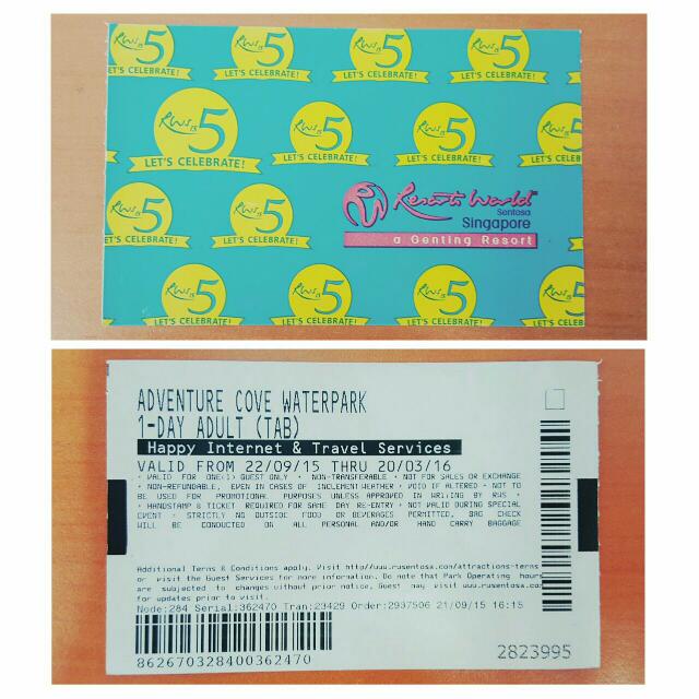 1x Adventure Cove Adult Day Ticket, Tickets & Vouchers, Local ...