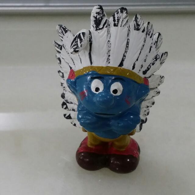 Vintage Indian Chief Smurf 1981 Peyo Schleich PVC Figurine, Hobbies ...