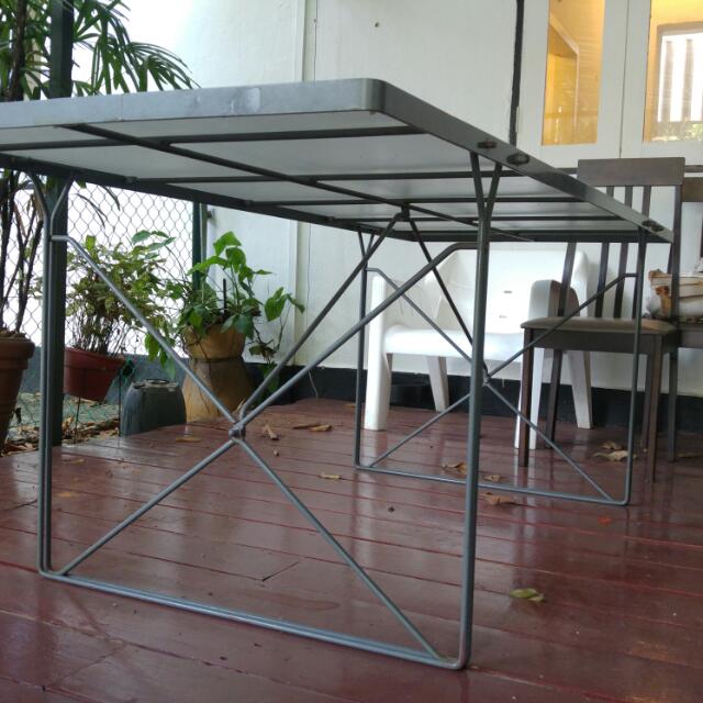 2m long glass table, Furniture & Home Living, Furniture, Tables & Sets ...