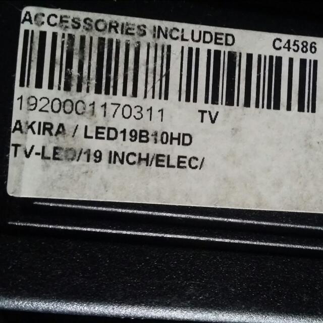 AKIRA TV 19 INC WITH REMOTE CONTROL IN GD WORKING CONDITION AS GD AS ...