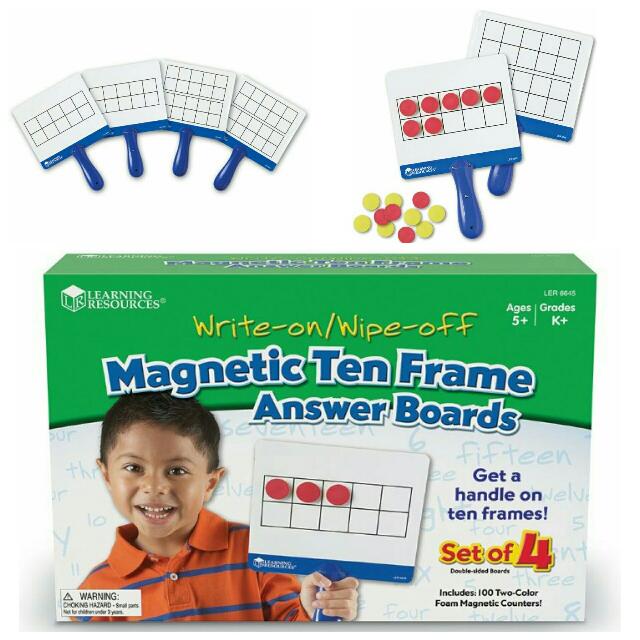 BNIB: Learning Resources Magnetic Ten Frame Answer Boards, Set of 4 ...