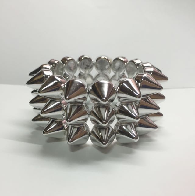 Silver Spike Bracelet, Women's Fashion, Jewelry & Organisers, Bracelets ...