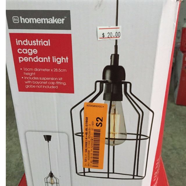 (VISIT US NOW!) Homemaker Industrial Cage Pendant Light (With Box ...