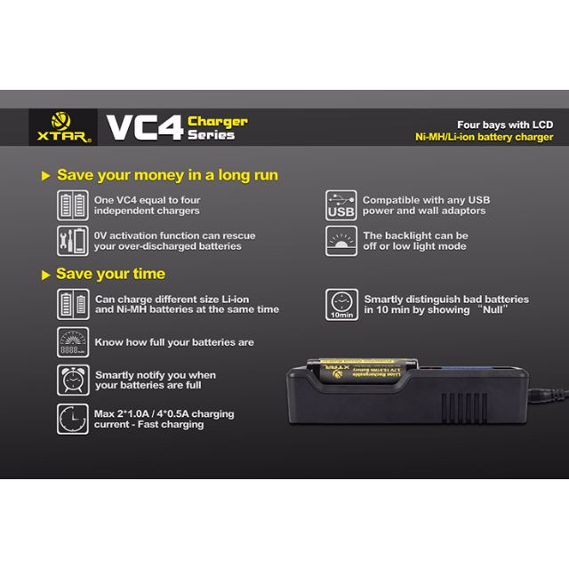 Xtar VC4 Battery Charger, Computers & Tech, Parts & Accessories, Cables ...