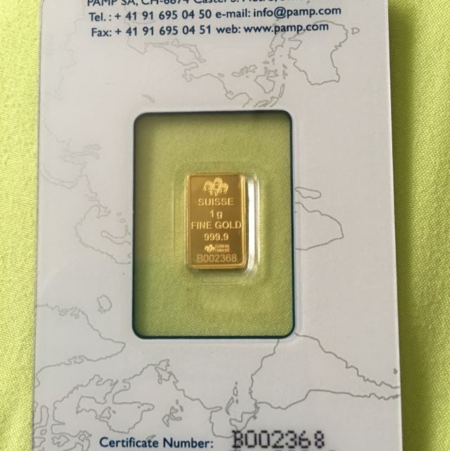 Gold Bar 1g Au 999,9, Everything Else on Carousell