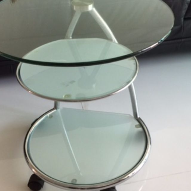 Movable Glass Coffee Table, Furniture & Home Living, Furniture, Tables ...