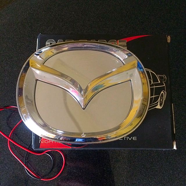 New Mazda 3D Led Lighted Badge (White), Car Accessories on Carousell
