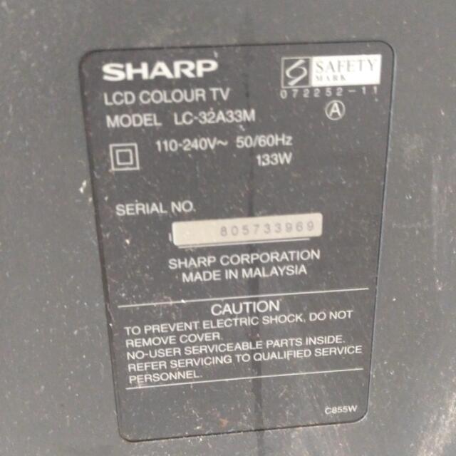 SHARP 32" LC-32A33M Television, Furniture & Home Living, Furniture, TV Consoles on Carousell