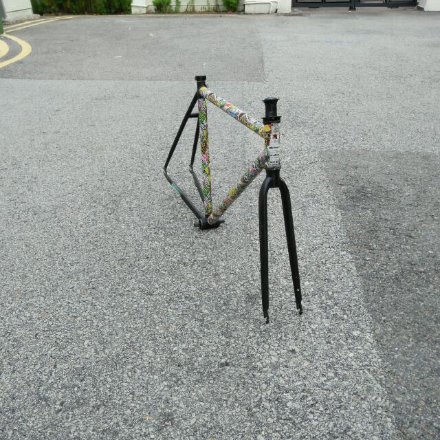 Sticker Bomb Fixie Frameset, Sports Equipment, Bicycles & Parts, Parts ...
