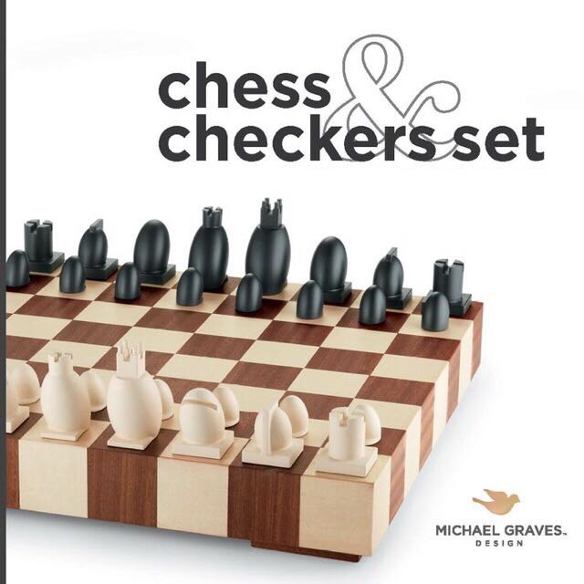 Brand New Designer Michael Graves Chess & Checkers Game Set, Hobbies ...
