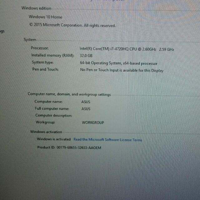 Asus ROG gaming Laptop (G751-jy), Computers & Tech, Parts & Accessories ...