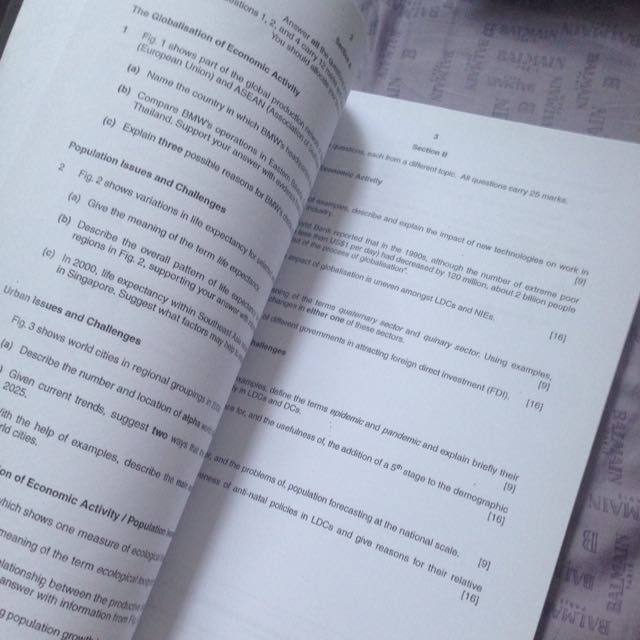 Junior College H2 Geography 9730/01 TYS Yearly Paper And Textbook A ...