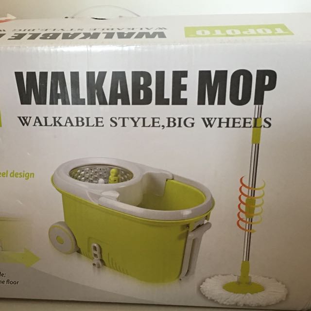 Walkable Mop (TOPOTO) Big Wheel Design With Excellent Spin, Dry & Mop ...