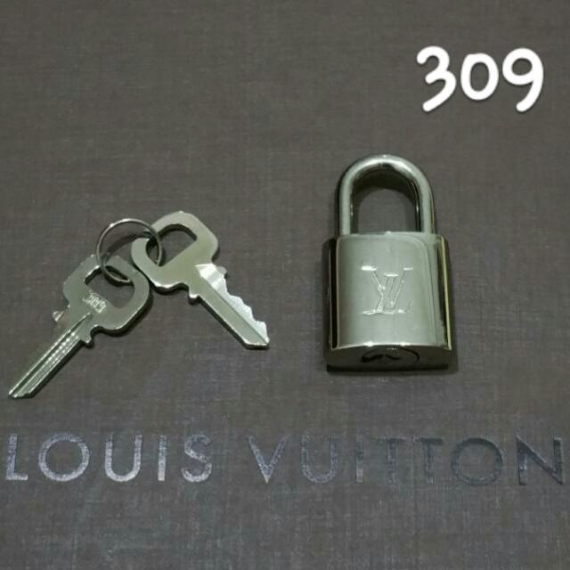 LOUIS VUITTON Brass Lock & 2 Keys Polished Silver Serial 309, Luxury on ...