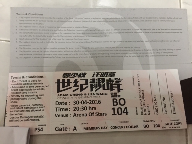 Adam Cheng and Liza Wang Concent - Genting Highland, Tickets & Vouchers ...