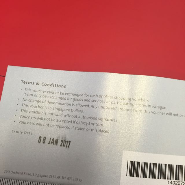 Paragon Gift Voucher, Tickets & Vouchers, Vouchers on Carousell