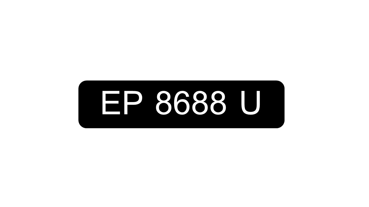 Car Number Plate for Sale: EP 8688 U, Car Accessories on Carousell
