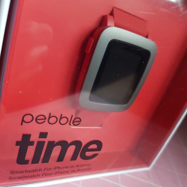 (Reserved) New Red Pebble Time Smartwatch, Health & Nutrition, Health ...