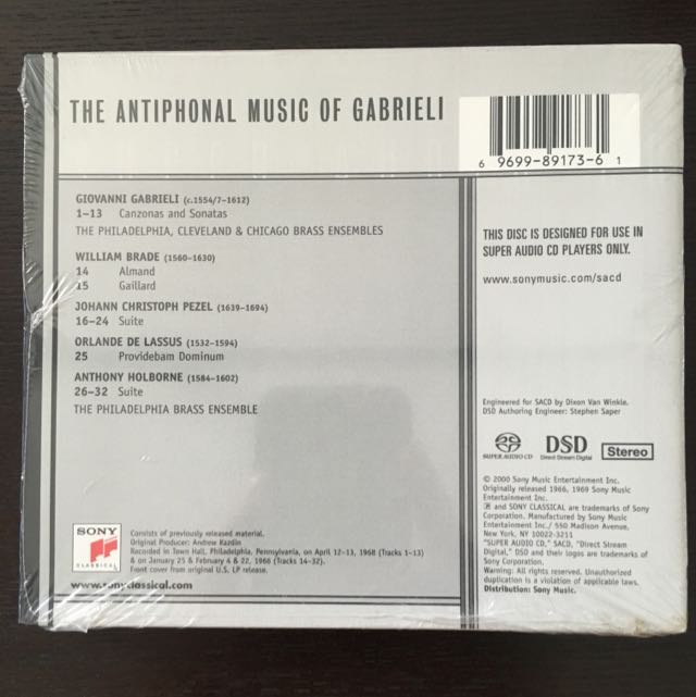 The Antiphonal Music Of Gabrieli: The Glorious Sound Of Brass SACD ...