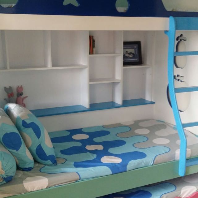 Double Decker Storage Bed, Furniture & Home Living, Furniture, Bed ...