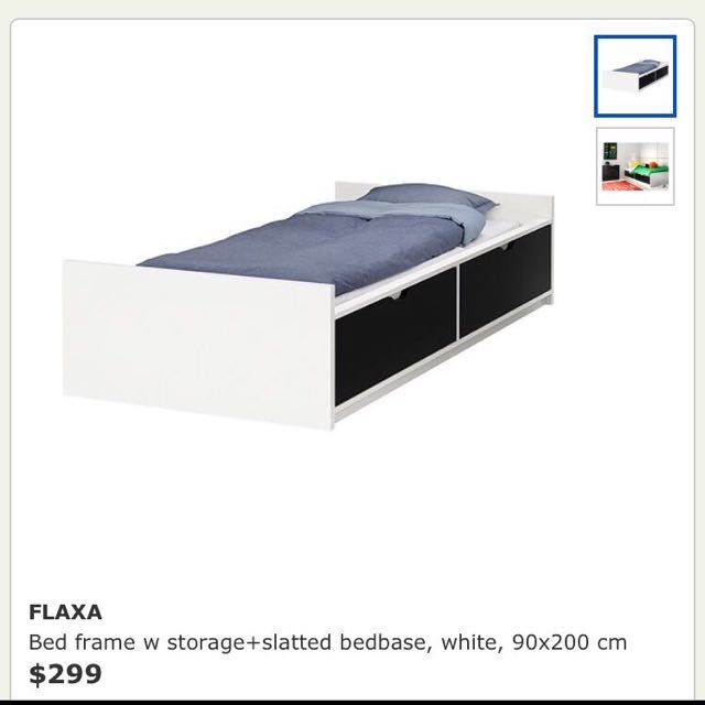 FLAVA Ikea Bedframe With Storage, Furniture & Home Living, Furniture ...