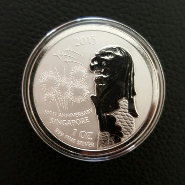 SG50 Merlion Silver Coin - 1 Oz, Hobbies & Toys, Memorabilia ...