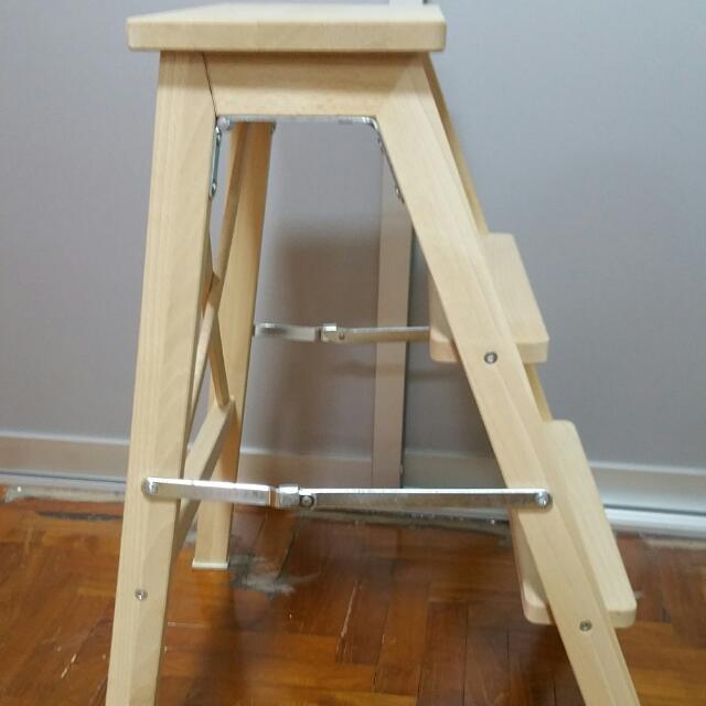 Price Reduced! Wooden 3-Steps Ladder, Babies & Kids, Baby Nursery ...