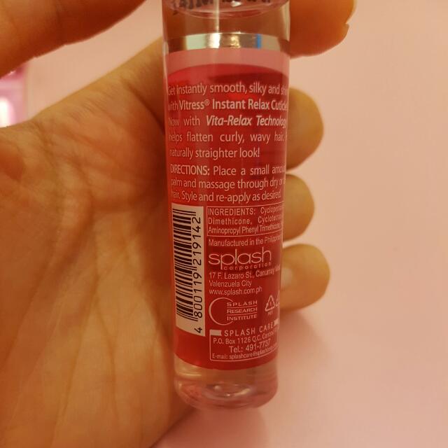 Vitress Instant Relax Cuticle Coat Straight Hair Glossy Hair Rebond ...