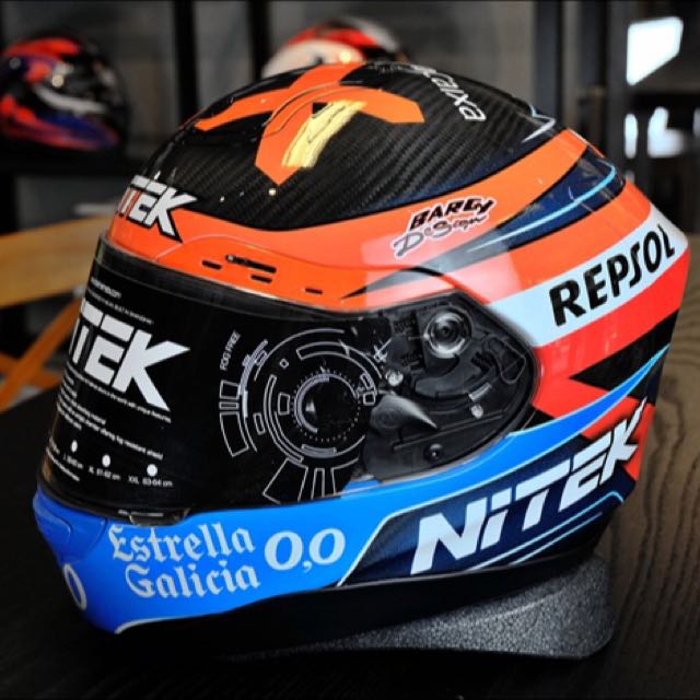 NiTEK P1 Full Face Carbon Fibre Alex Marquez Series Helmet, Car ...