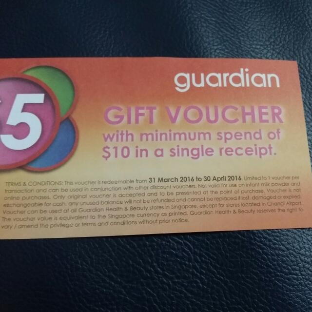8 x $5 Guardian Vouchers to go, Tickets & Vouchers, Vouchers on Carousell