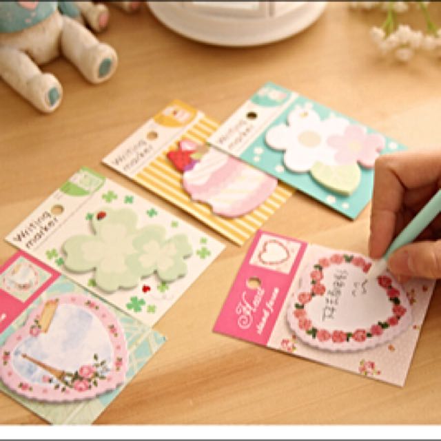 Korea Fresh Back To Ancient Heart Shape Sticky Notes, Hobbies & Toys ...