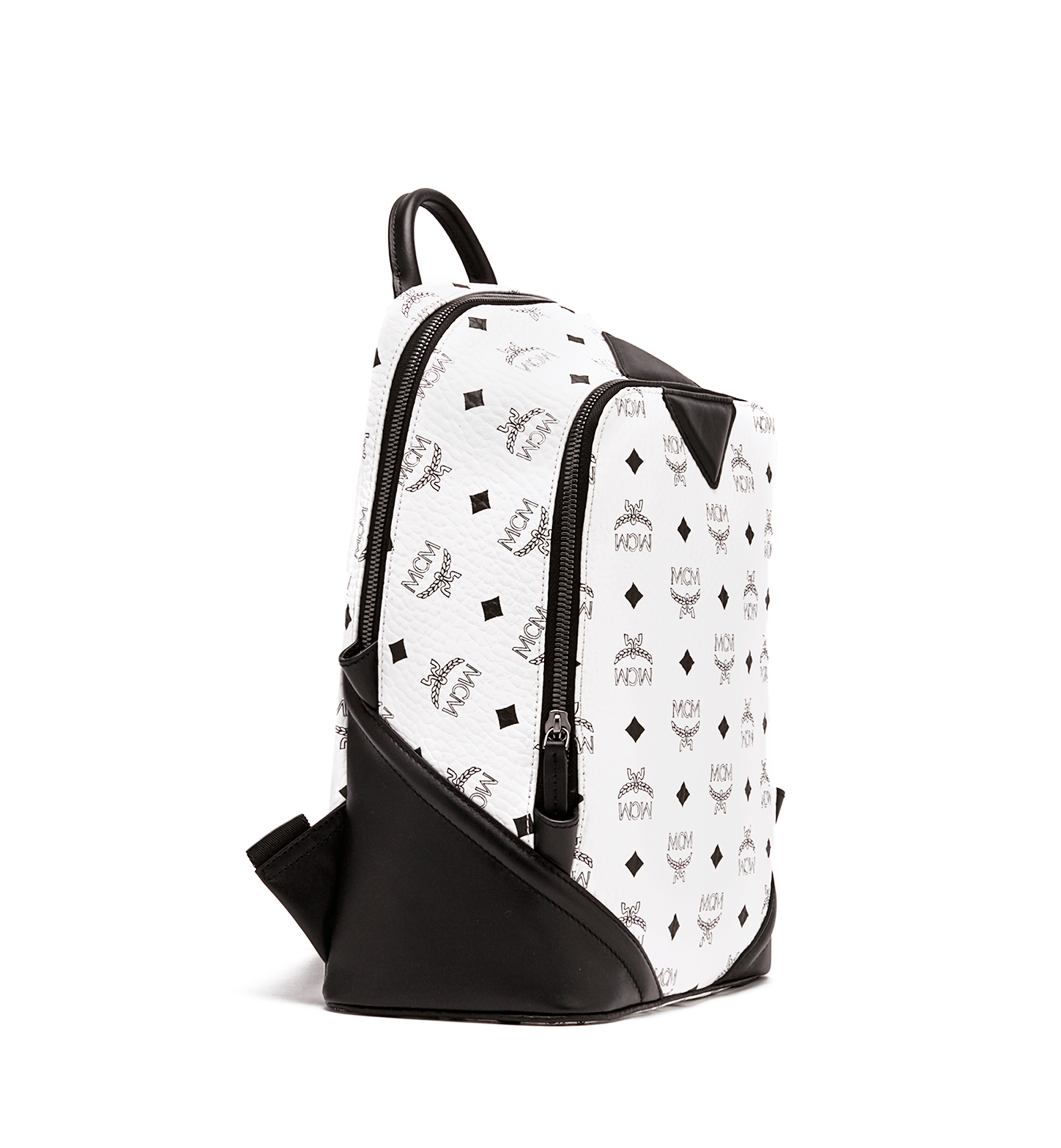 MCM Duke Visetos Backpack in White, SMALL, Women's Fashion, Bags ...