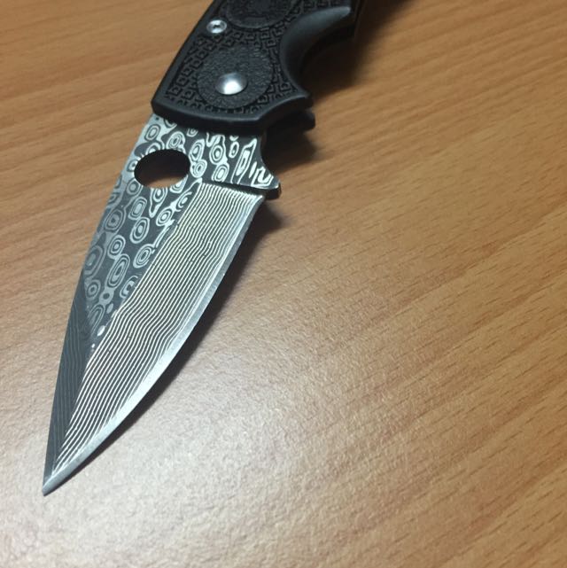 Spyderco Native Damascus Steel Blade, Sports Equipment, Sports & Games ...