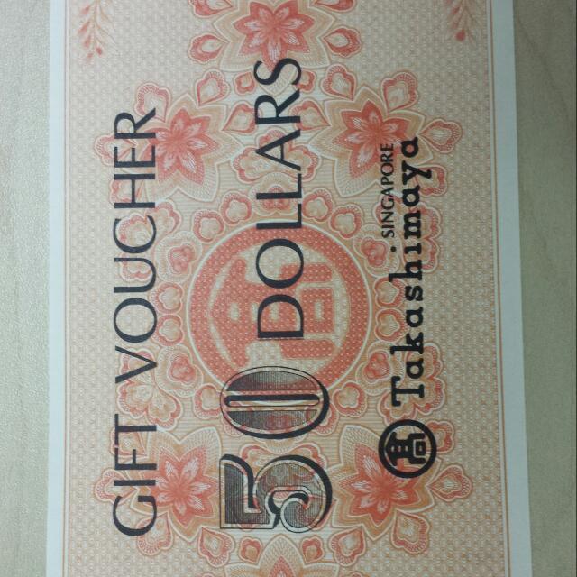 Takashimaya $50 Voucher, Tickets & Vouchers, Vouchers on Carousell