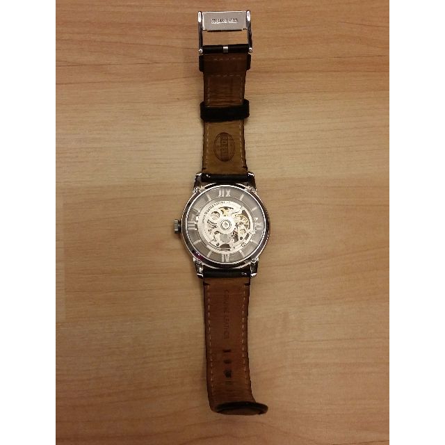 Authentic Fossil Automatic See Through Dial Black Leather Watch, Men's ...