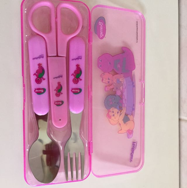 Barney Fork, Spoon & Scissor For Children, Babies & Kids, Nursing ...