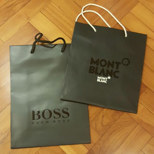 BOSS & MONT BLANC Paper Bag, Luxury, Bags & Wallets on Carousell