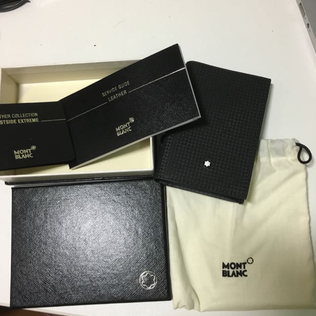Montblanc Business Card Holder MB-111141 Men's Black Leather, Men's ...